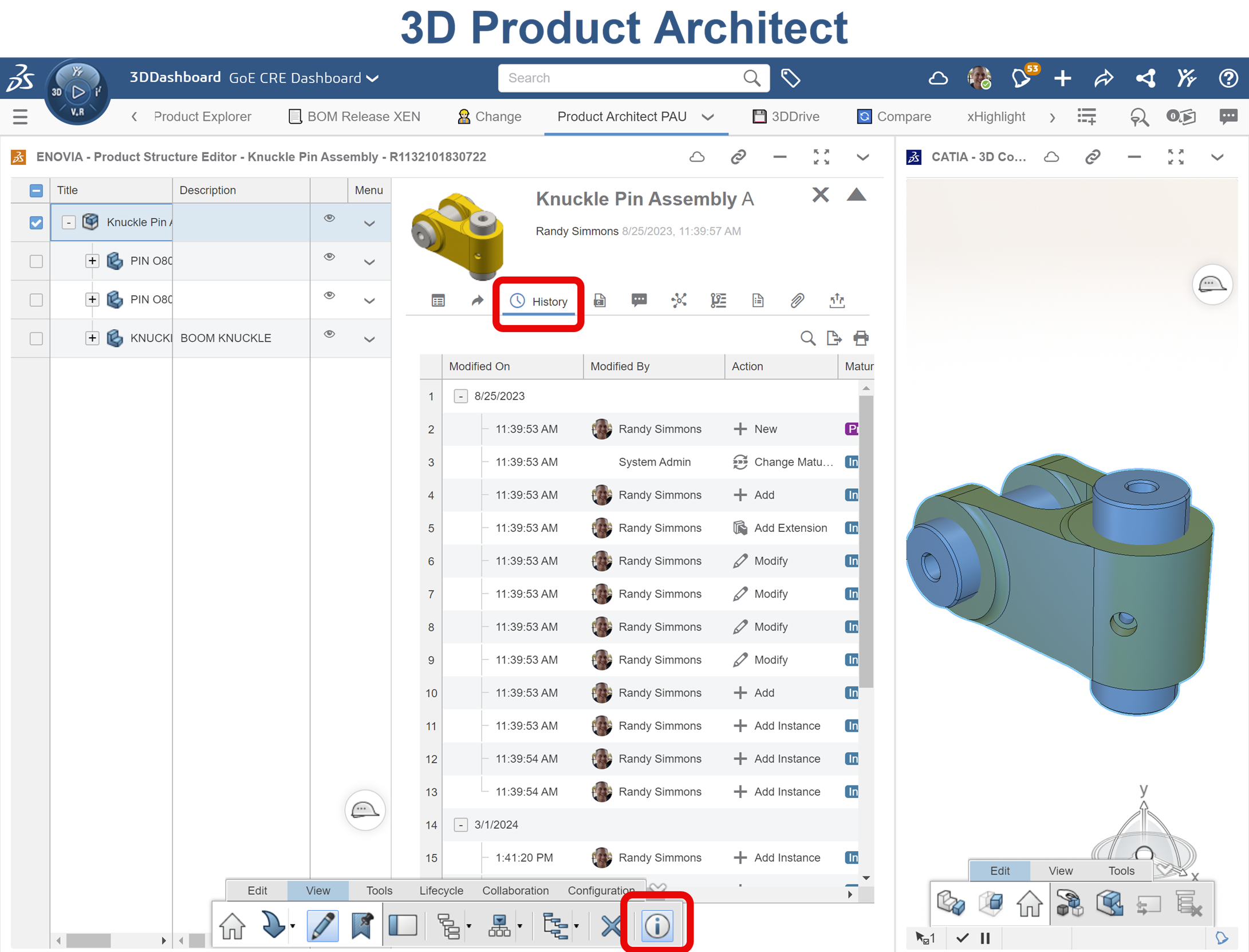 3DEXPERIENCE Platform History Tab to View File History | GoEngineer