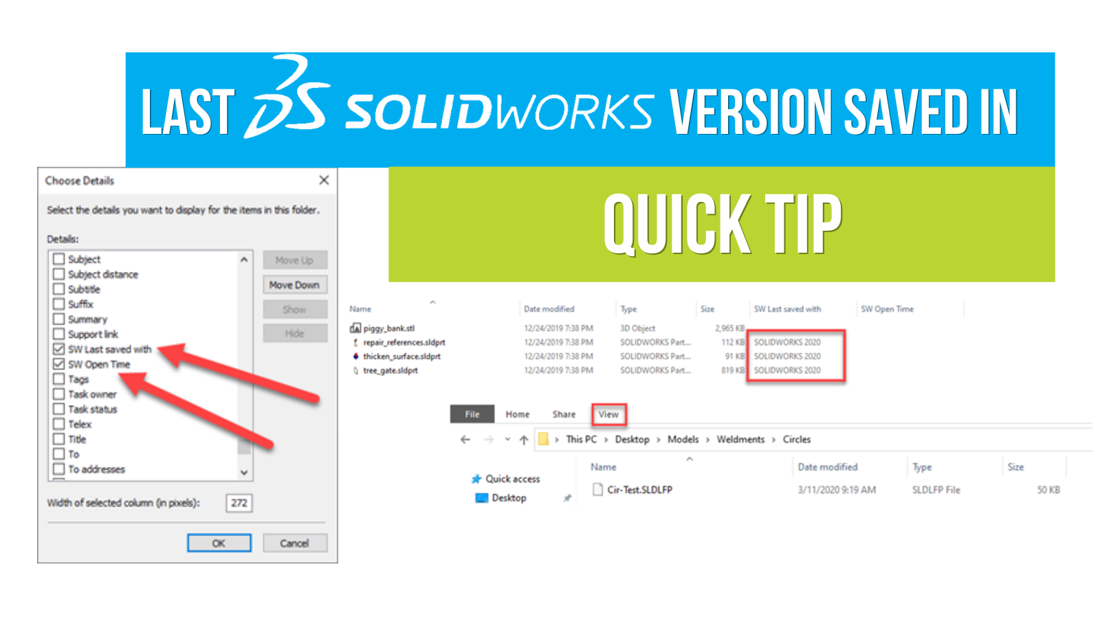 Last SOLIDWORKS Version Saved In Quick Tip | GoEngineer