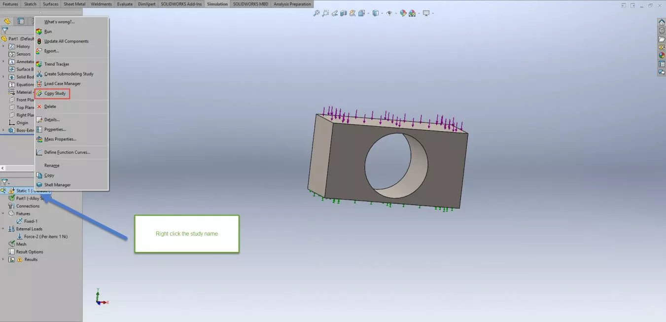 SOLIDWORKS Simulation Copy Study Feature | GoEngineer SOLIDWORKS Simulation Copy Study Feature | GoEngineer