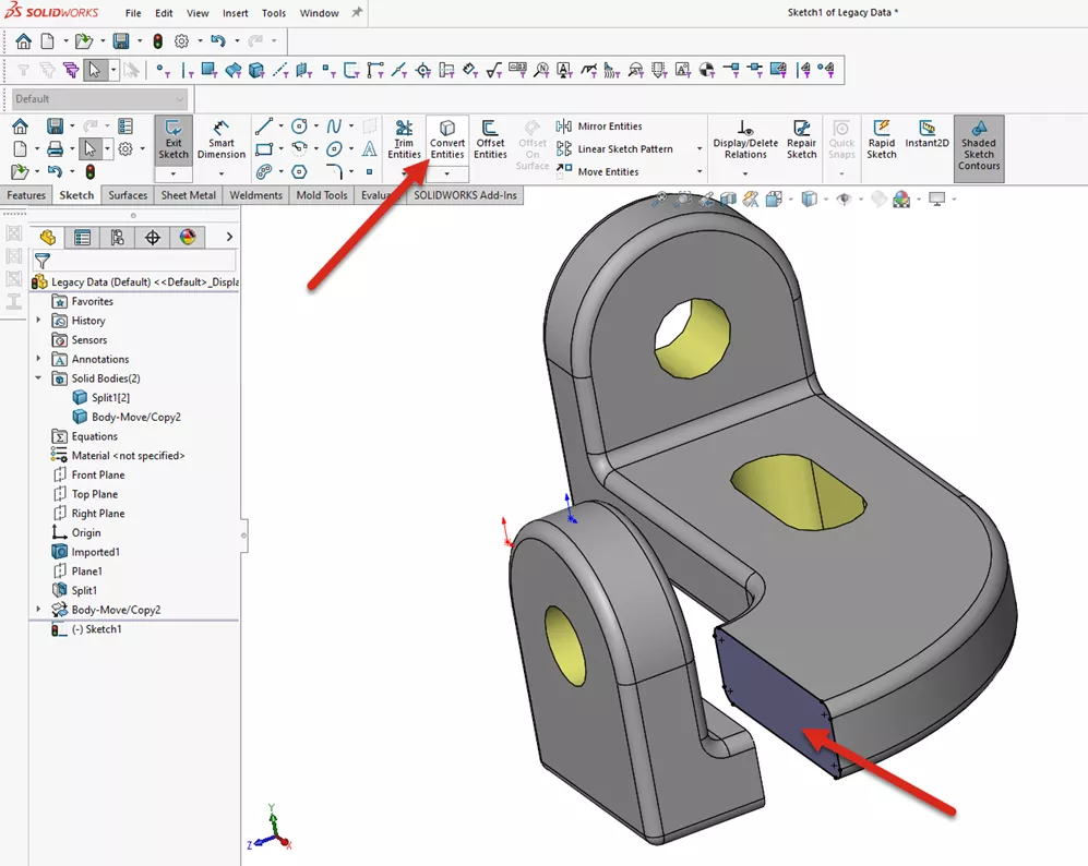 Modify An Imported Body In Solidworks Goengineer