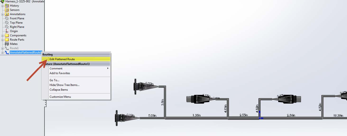 Edit Flattened Harness Routes: SOLIDWORKS Electrical 3D | GoEngineer