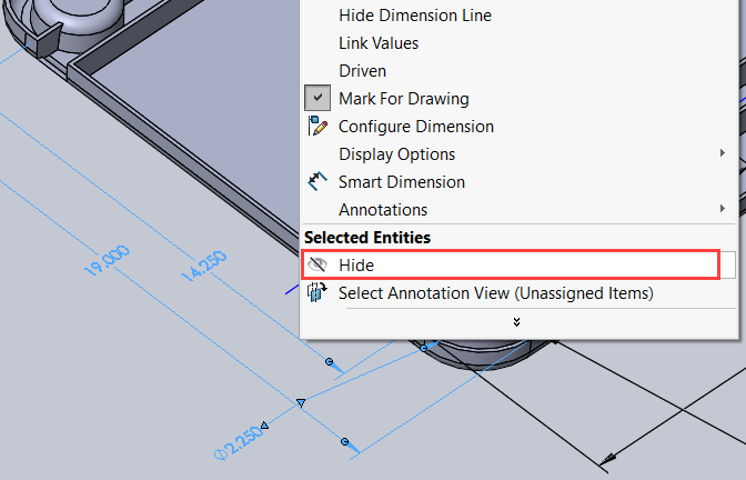 Easy Way To Hide Show SOLIDWORKS Dimensions At Part Level GoEngineer