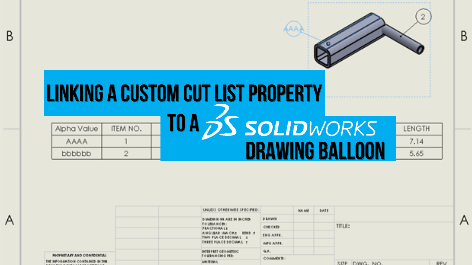 Linking a Custom Cut List Property to a SOLIDWORKS Drawing Balloon ...