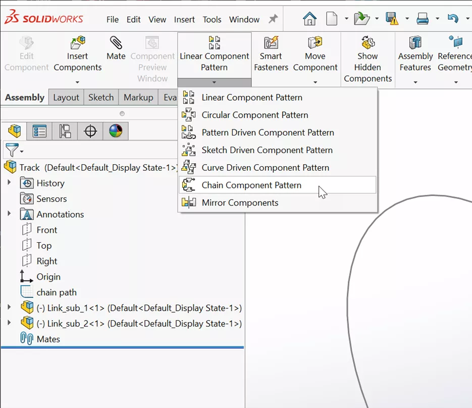 SOLIDWORKS Chain Component Pattern Tutorial | GoEngineer SOLIDWORKS Chain Component Pattern Tutorial | GoEngineer