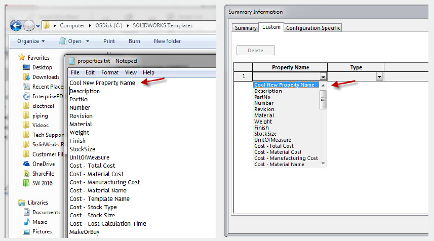 How to Modify SOLIDWORKS Custom Property Name List | GoEngineer