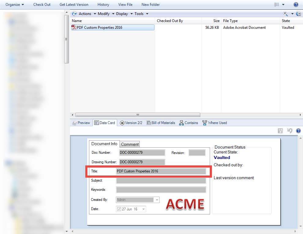 Solidworks Pdm Modifying Custom Properties Of Pdf Files Using The Pdf Plug In Goengineer
