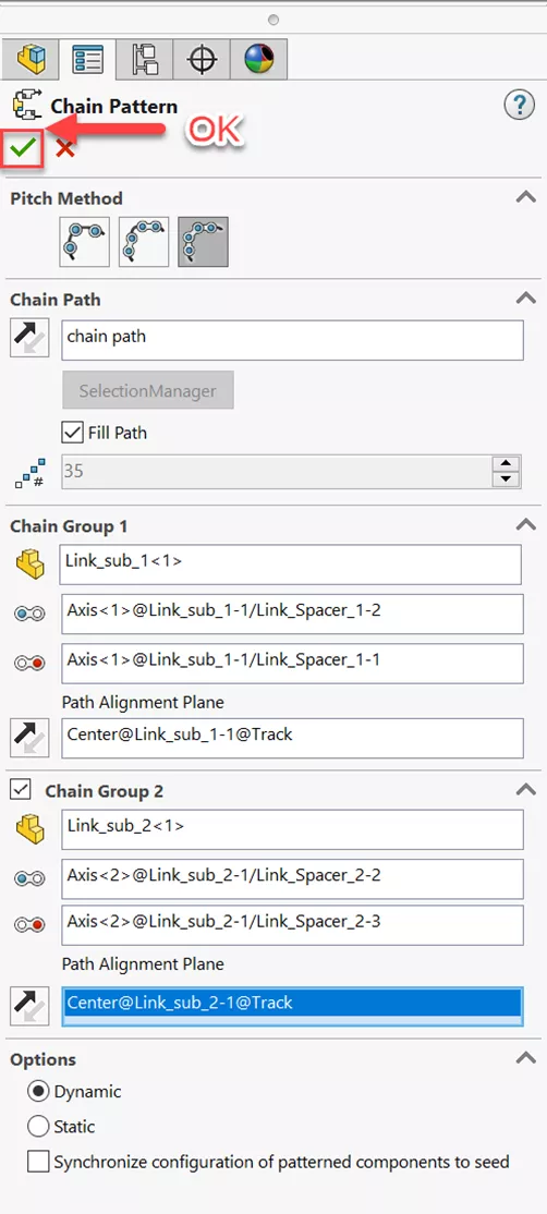 SOLIDWORKS Chain Component Pattern Tutorial | GoEngineer SOLIDWORKS Chain Component Pattern Tutorial | GoEngineer