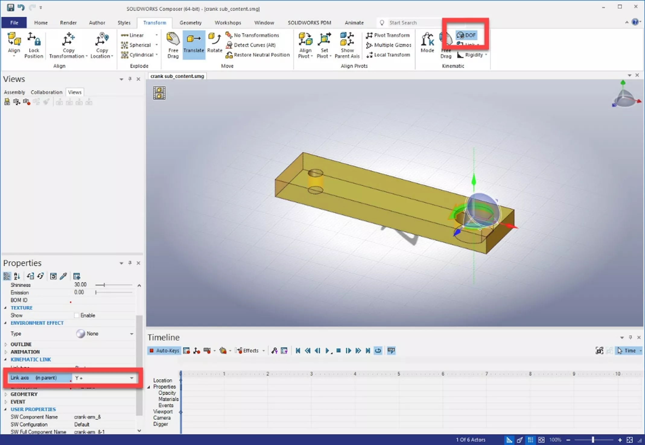 Solidworks Composer Setting Up Actors For Kinematic Relationships
