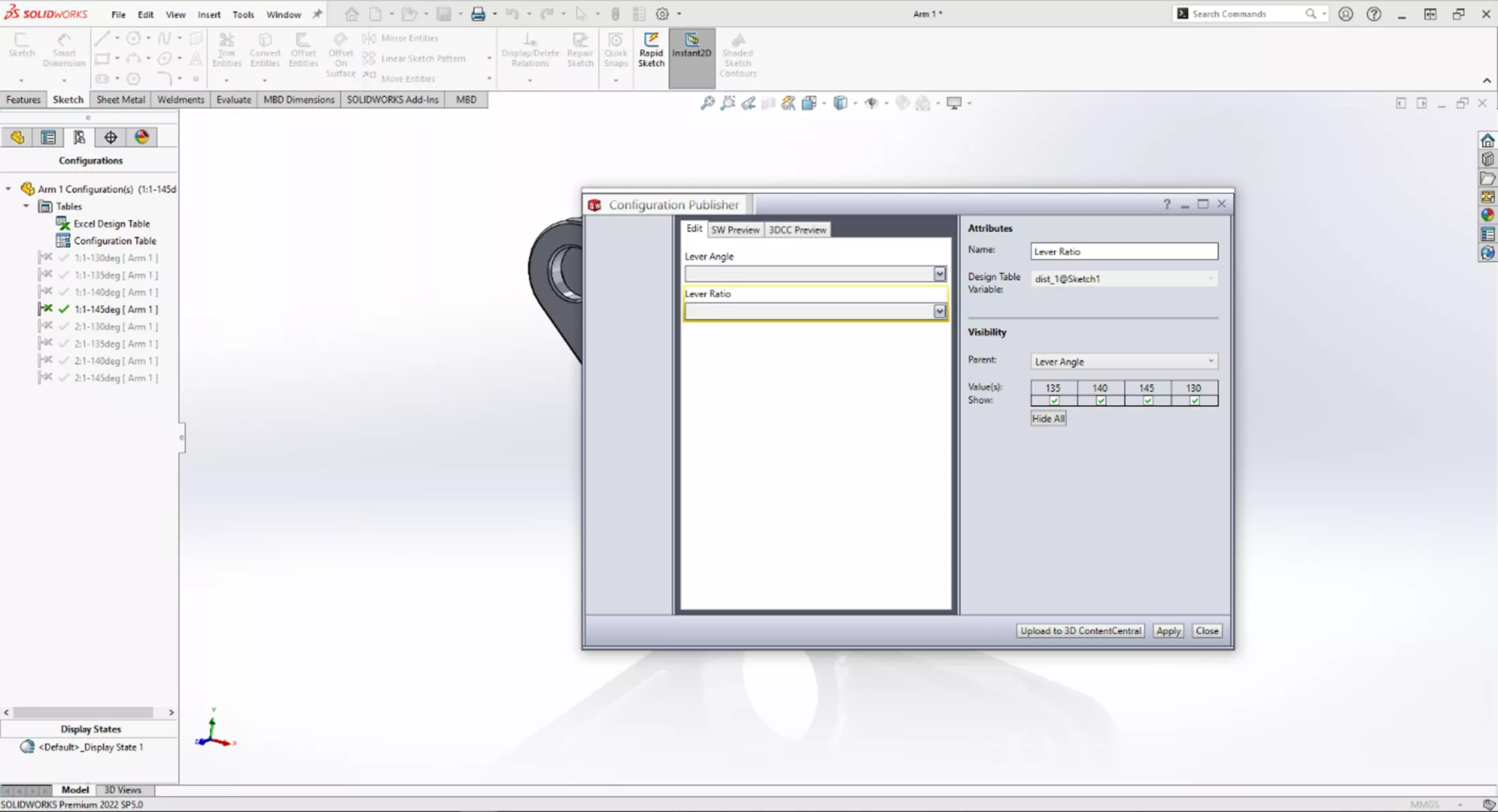 Solidworks Configuration Publisher Create Configuration Tables Goengineer