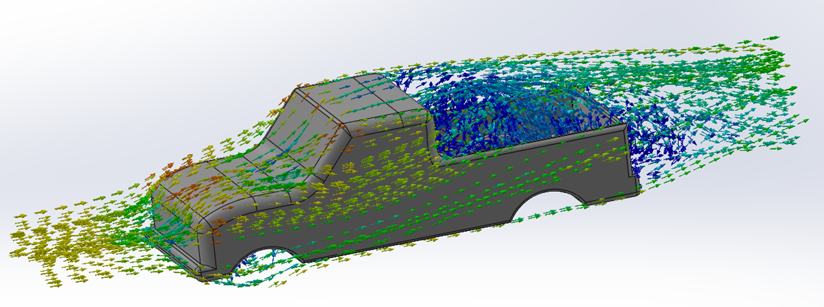SOLIDWORKS Flow Simulation Pickup Truck Tailgate Drag Analysis | GoEngineer