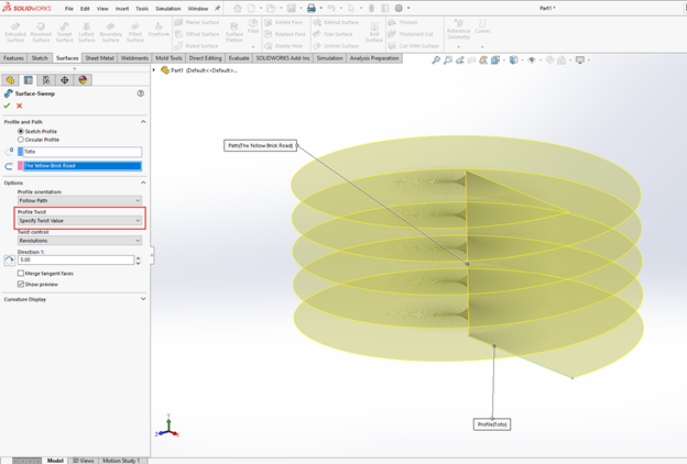 Creating A Non Circular Helix In Solidworks With Surfacing Commands Goengineer