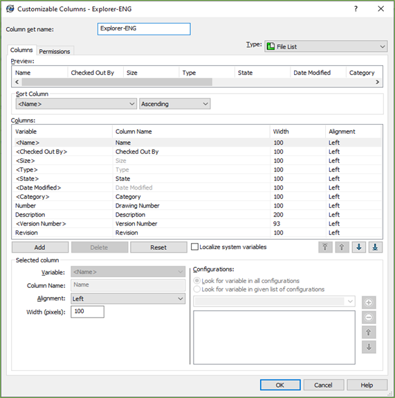New Solidworks Pdm Column Configurations Goengineer