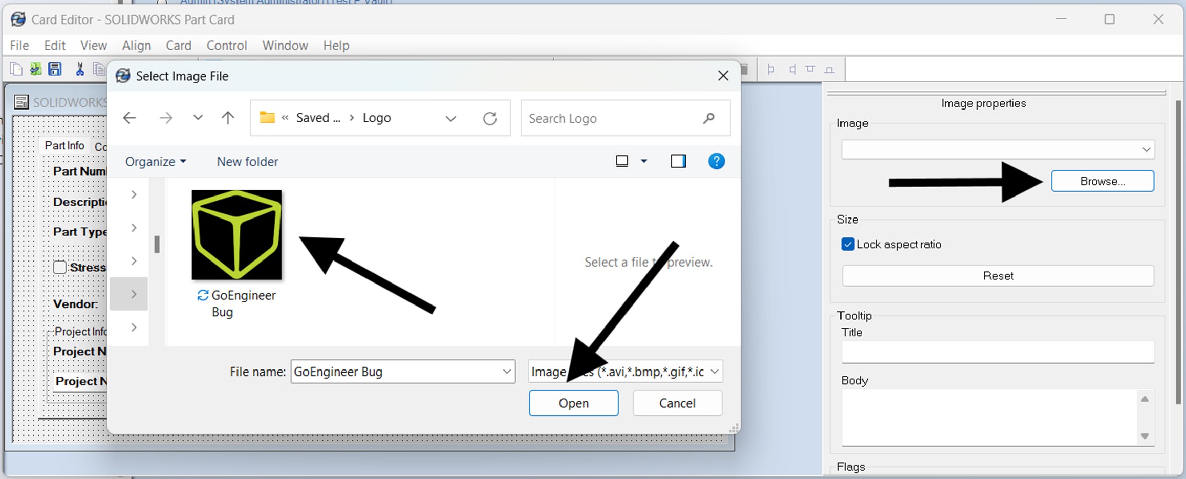 Solidworks Data Card Add Logo Or Image Goengineer