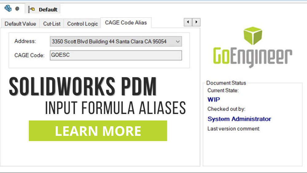 SOLIDWORKS PDM: Input Formula Aliases | GoEngineer