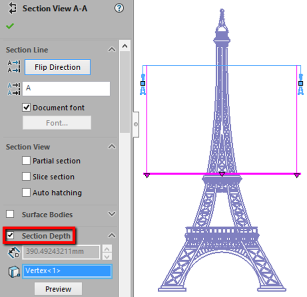 SOLIDWORKS Drawings Section Depth Only Show What You Need GoEngineer