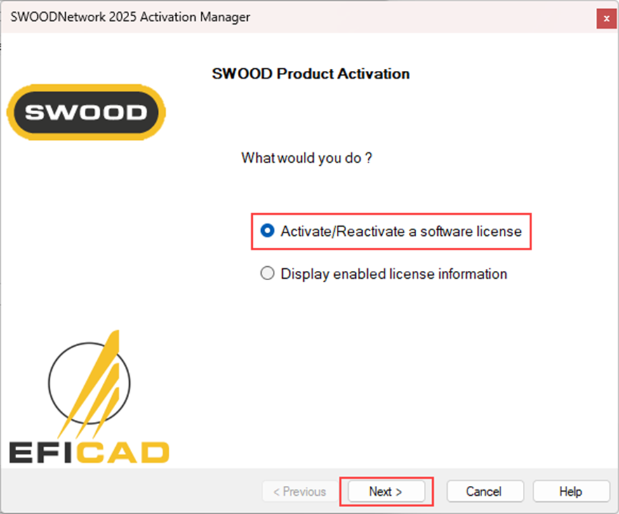 Guide d'activation de la licence autonome SWOOD | GoEngineer